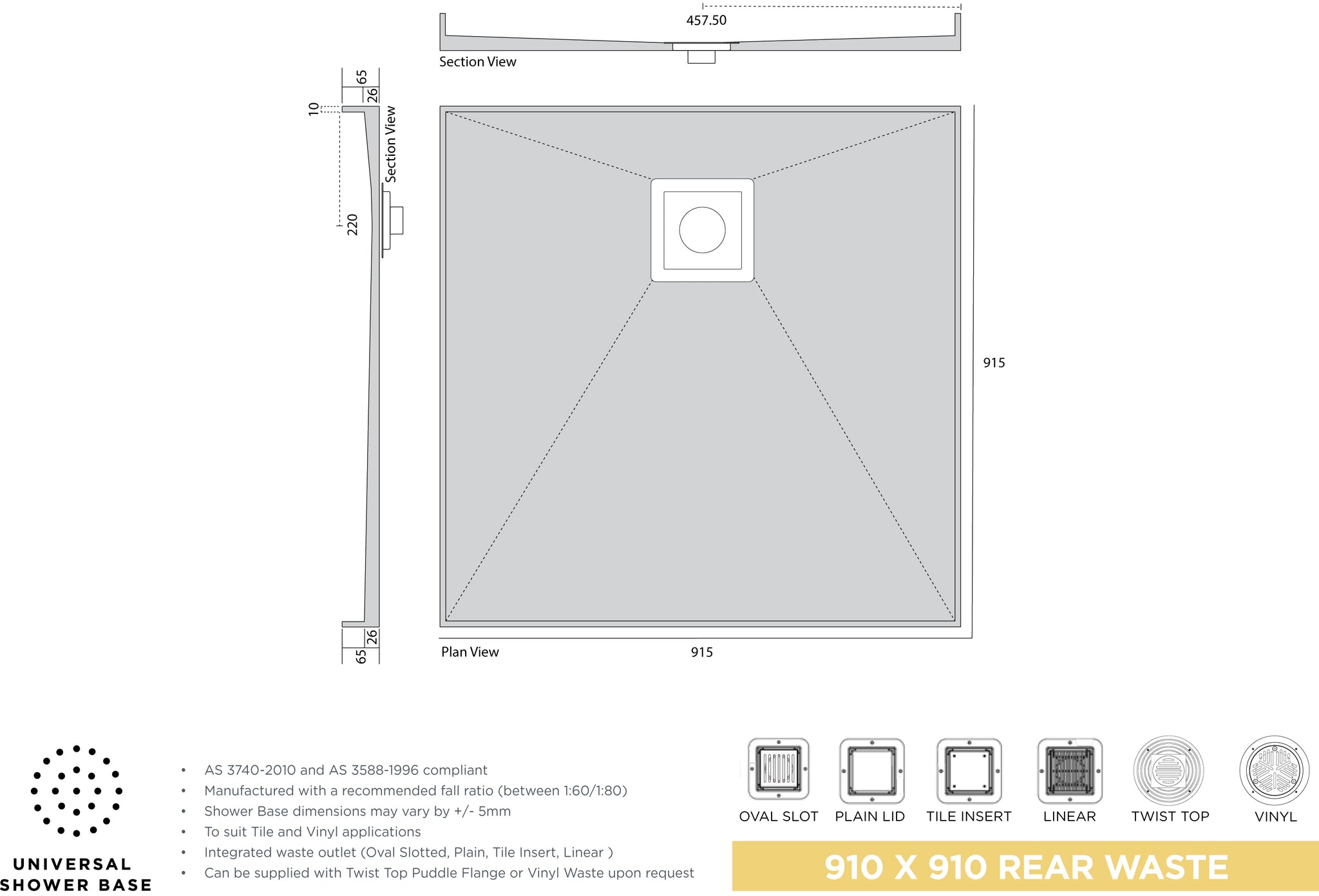 The Universal Shower Base — Revive Bathroom Supplies