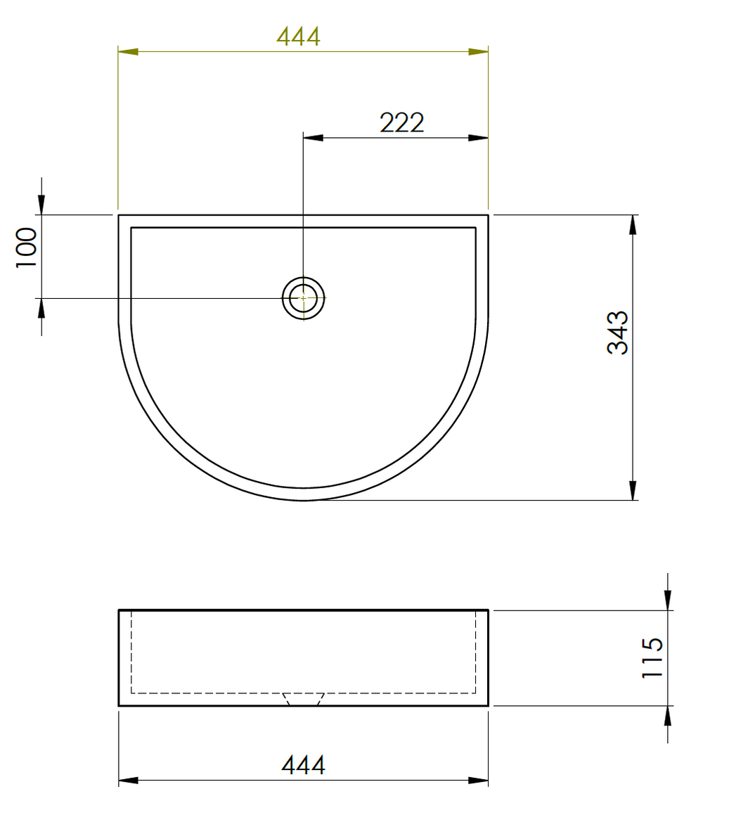 Half Moon Concrete Basin — Revive Bathroom Supplies